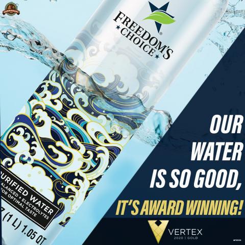 Gold to go: Commissaries’ Freedom Choice enhanced water earns top ...